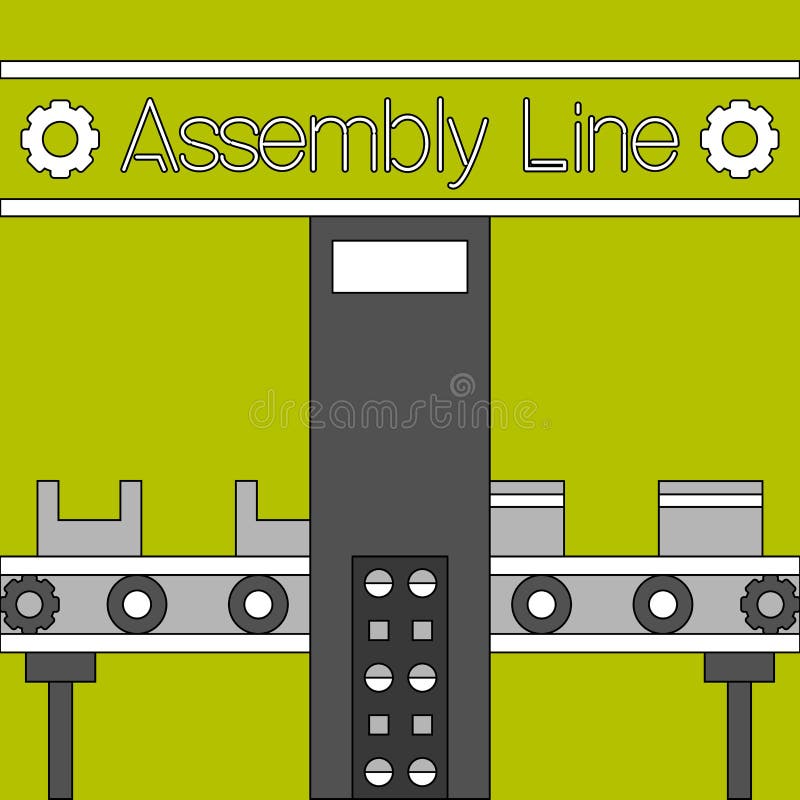 Assembly line poster stock vector. Illustration of automation - 159613906