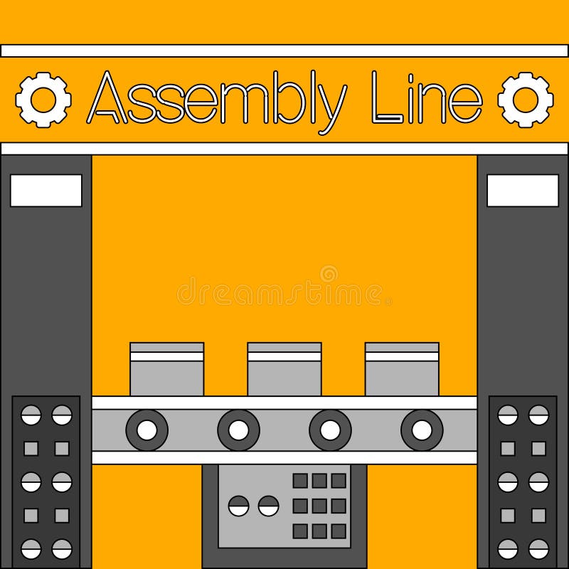 Assembly line poster stock vector. Illustration of business - 159613908