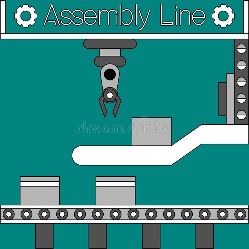 Assembly line poster stock vector. Illustration of poster - 159613944