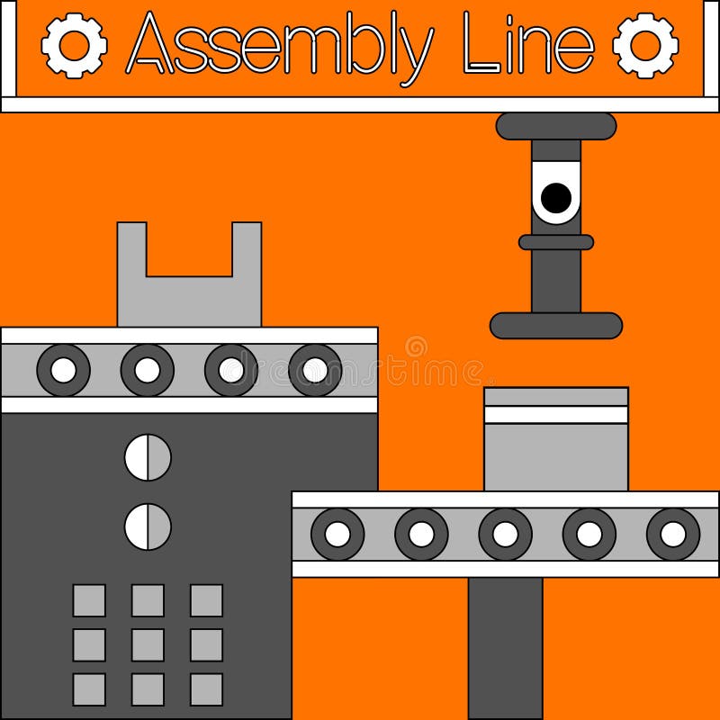 Assembly line poster stock vector. Illustration of manufacture - 159614019
