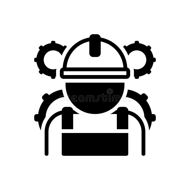 Black Solid Icon for Production Manager, Construction and Management ...