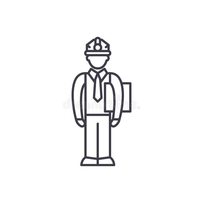 Production Manager Line Icon Concept. Production Manager Vector Linear ...
