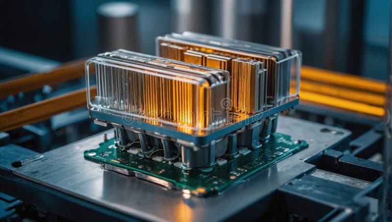 Latest Microchips are Created in a Large Modern Factory on a Powerful ...