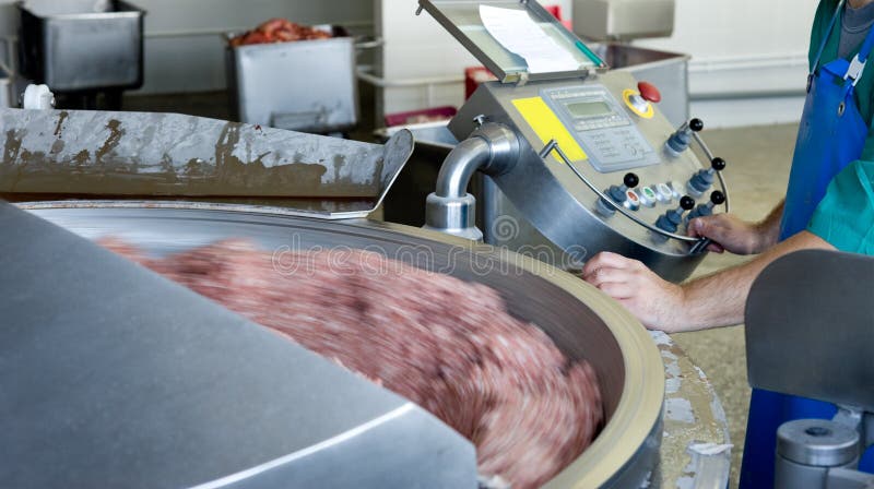 Production of minced meat stock photo. Image of manufacturing - 13901852