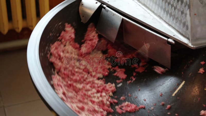 Production of Minced Meat from Pieces of Beef Meat at the Food ...