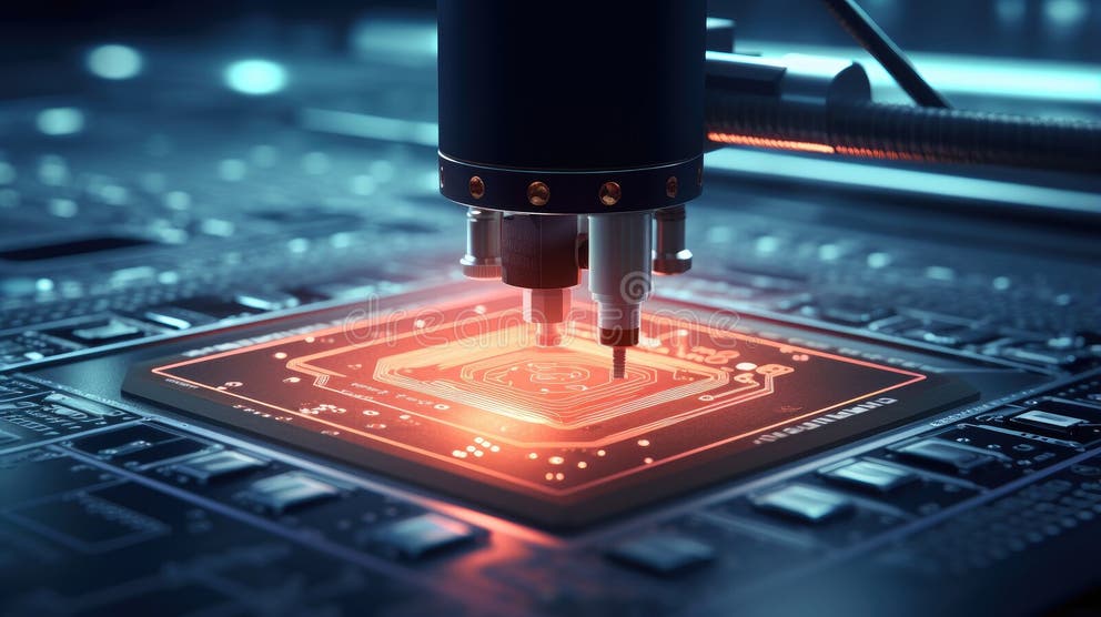 Production of a Modern Microprocessor Stock Image - Image of industrial ...