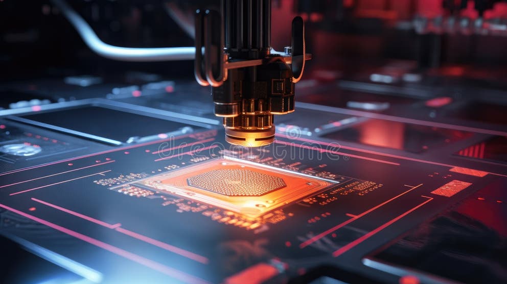 Production of a Modern Microprocessor Stock Photo - Image of processor ...