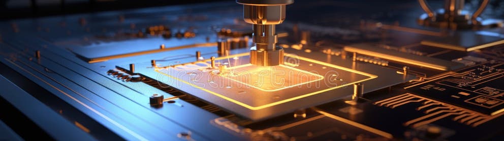 Production of a Modern Microprocessor Stock Image - Image of people ...