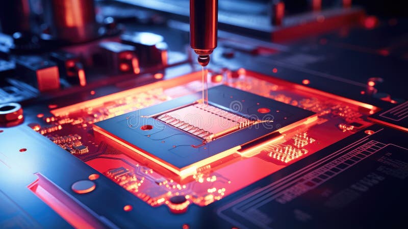 Production of a Modern Microprocessor Stock Photo - Image of chip ...