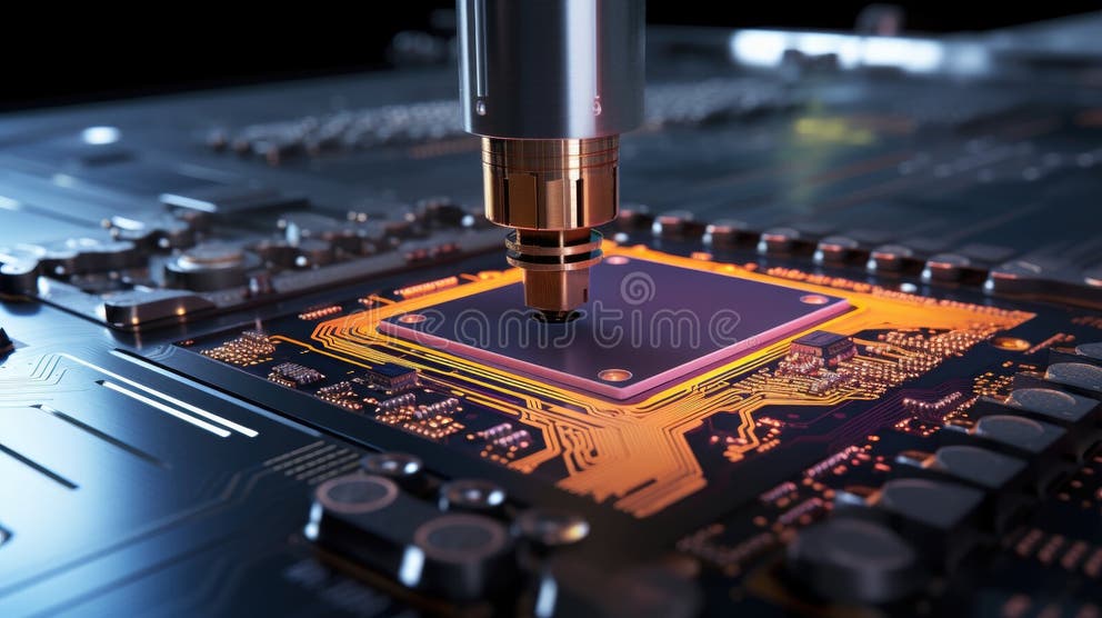Production of a Modern Microprocessor Stock Image - Image of design ...