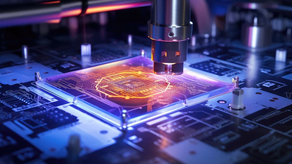 Production of a Modern Microprocessor Stock Photo - Image of concept ...