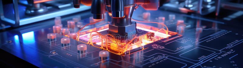 Production of a Modern Microprocessor Stock Photo - Image of industrial ...