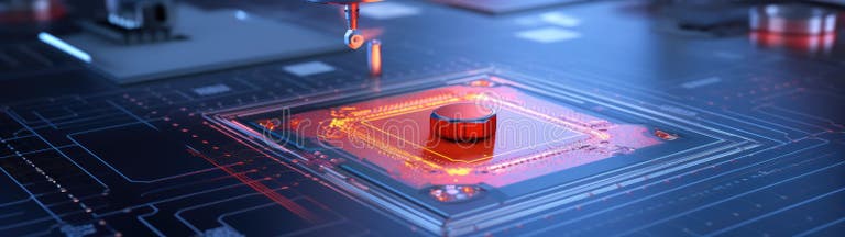 Production of a Modern Microprocessor Stock Photo - Image of people ...