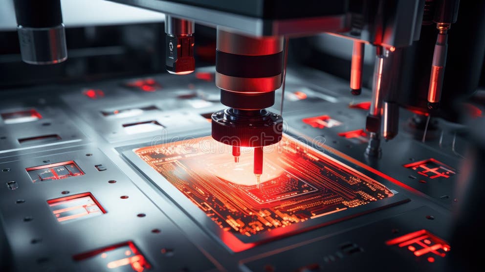 Production of a Modern Microprocessor Stock Image - Image of chip ...