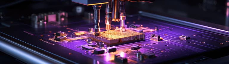 Production of a Modern Microprocessor Stock Photo - Image of innovation ...