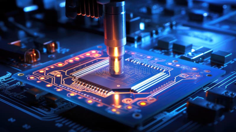 Production of a Modern Microprocessor Stock Image - Image of future ...