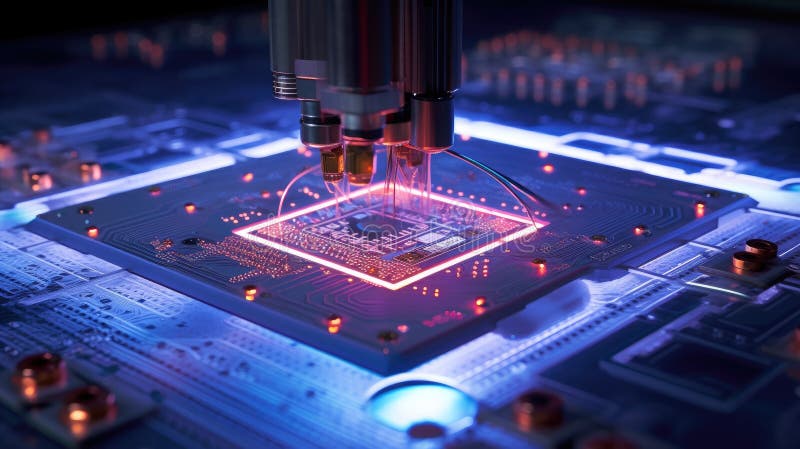Production of a Modern Microprocessor Stock Photo - Image of digital ...