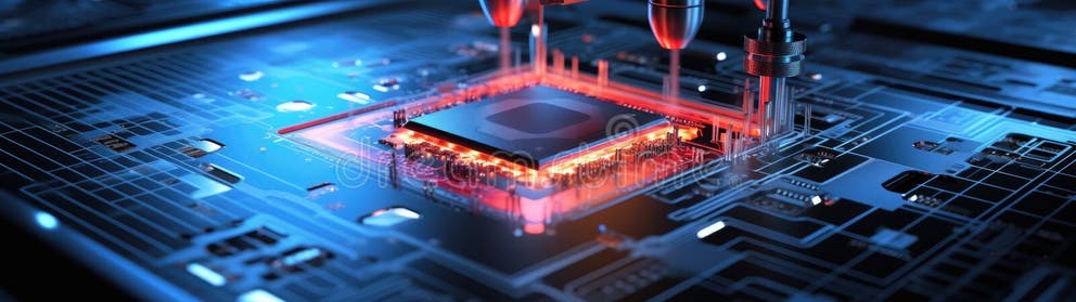 Production of a Modern Microprocessor Stock Photo - Image of industrial ...
