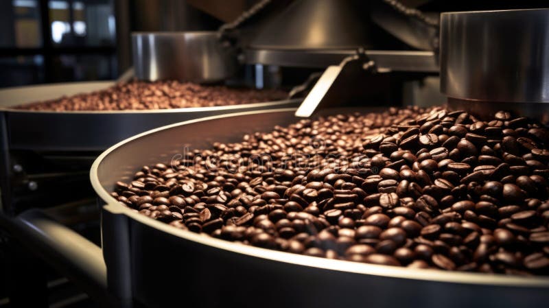 Production of New Goods at the Factory, Modern Technologies. Coffee ...