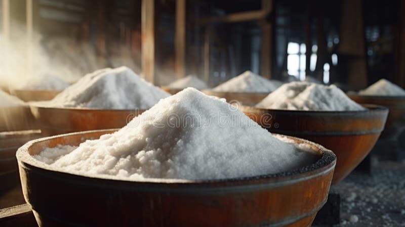 Production of New Goods at the Factory, Modern Technologies. Sea Salt ...
