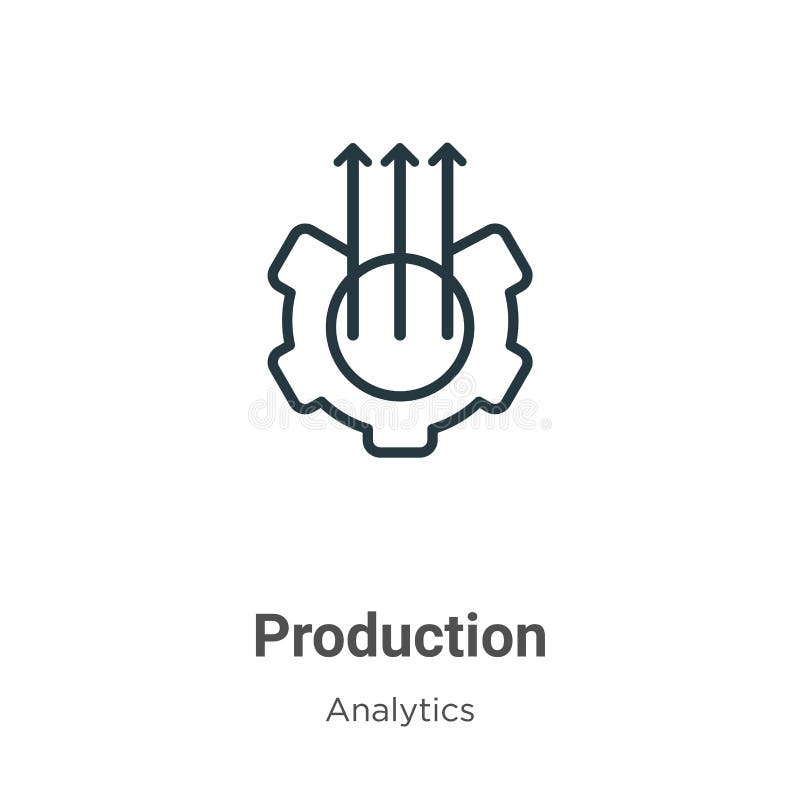Production Outline Vector Icon. Thin Line Black Production Icon, Flat ...