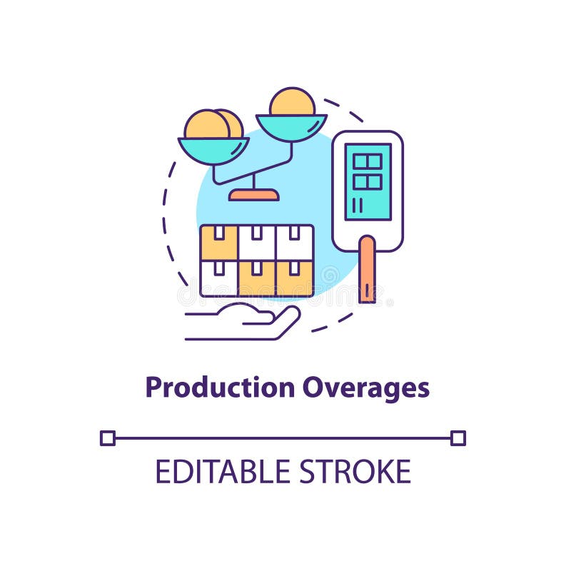 Production Overages and Usage Limits Concept Icon. Stock Vector ...