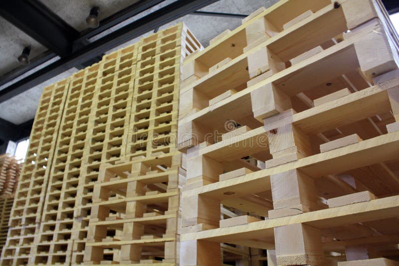Production of Pallets in the Interior Stock Image - Image of lumber ...