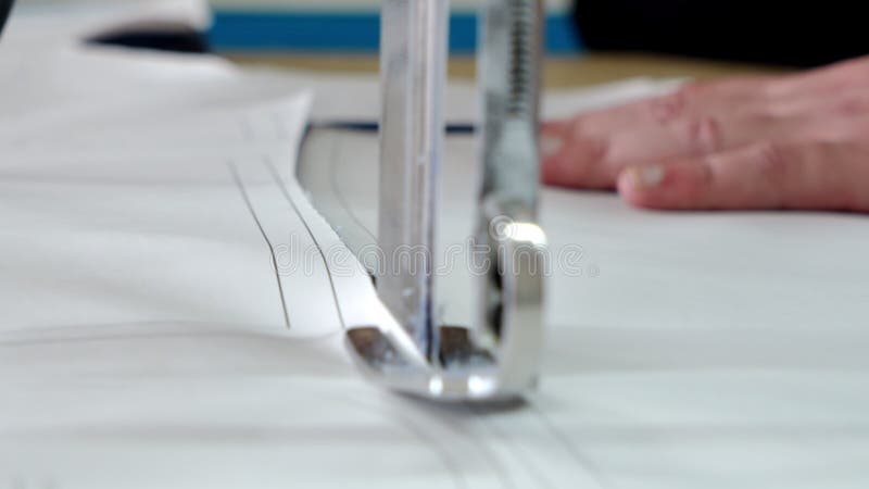 Production of Patterns for Clothes at a Garment Factory. Close Up of ...
