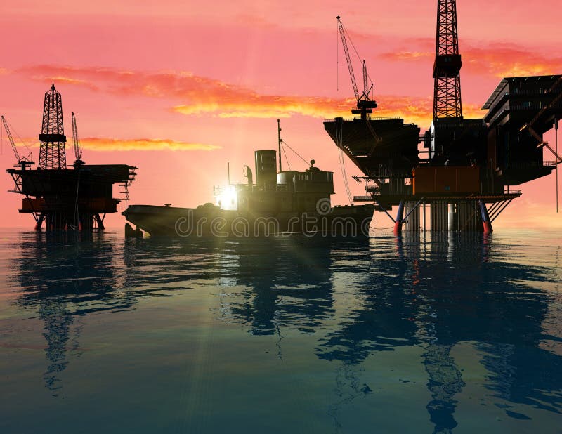 Production of petroleum stock photo. Image of ocean, production - 10253894
