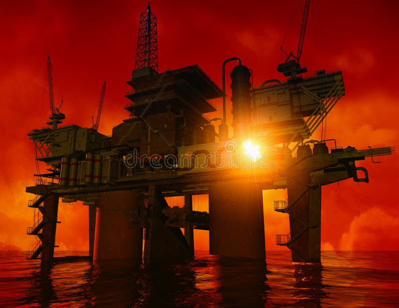 Production of petroleum stock illustration. Illustration of flame ...