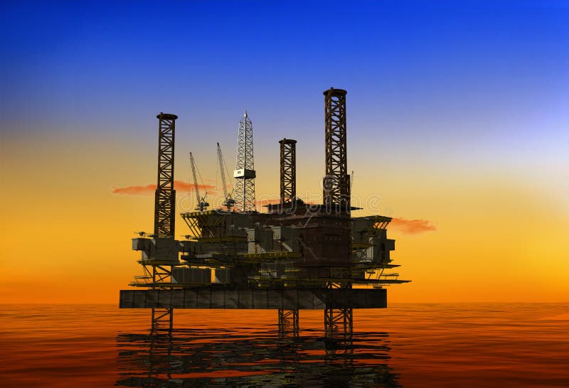 Production of petroleum stock illustration. Illustration of natural ...