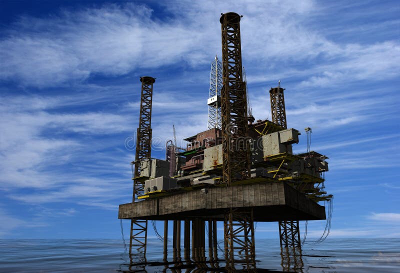 Production of petroleum stock illustration. Illustration of exploration ...