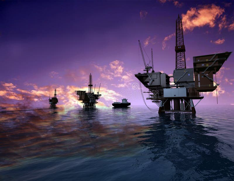Production of petroleum stock illustration. Illustration of natural ...