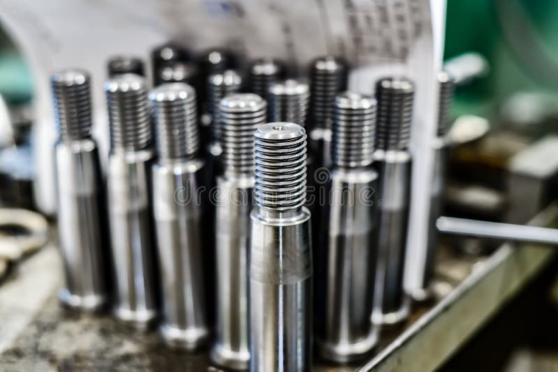 Production Pin with Cone and Thread for Clamping Stock Image - Image of ...