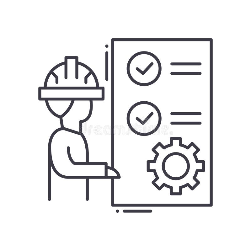 Workflow Planning Icon, Black Vector Sign with Editable Strokes ...