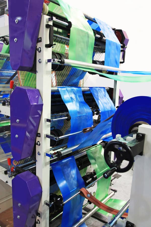 Production of plastic bags stock image. Image of plastic - 153103235