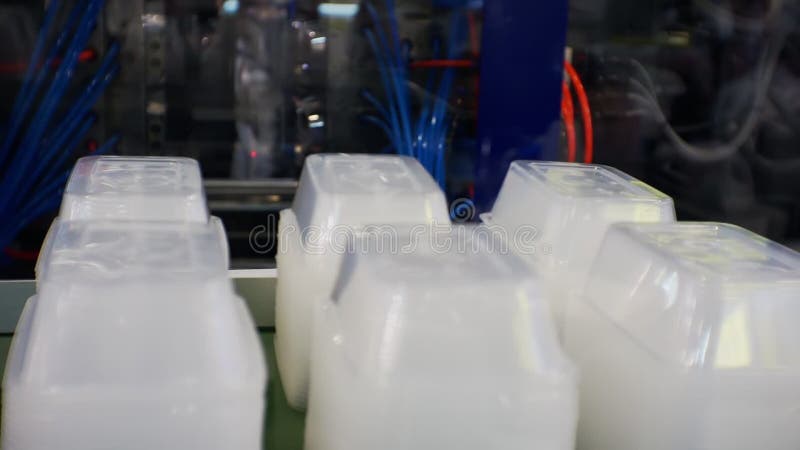 Production of Plastic Disposable Containers Stock Footage - Video of ...