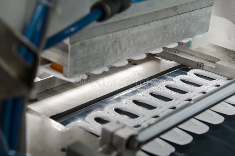 Production of Plastic Juice Box Cover Stock Photo - Image of production ...