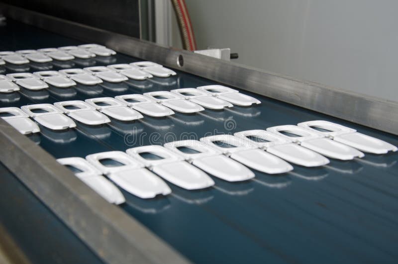 Production of Plastic Juice Box Cover Stock Photo - Image of production ...