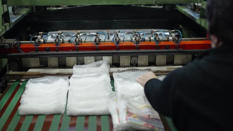 Production of Plastic Packaging in a Factory on an Automated Line Stock ...