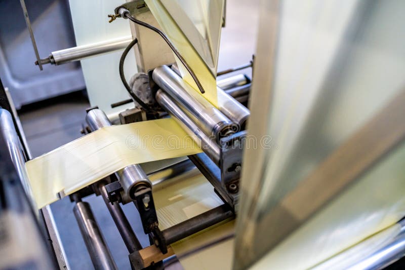 Production of Plastic Packaging Materials in the Factory Stock Photo ...