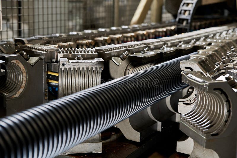 Production of a Plastic Pipe at a Factory Stock Photo - Image of ...