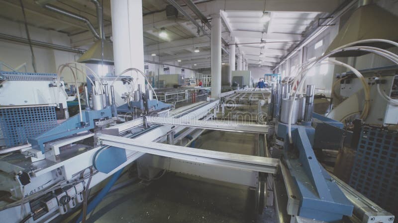 Technology of Production Double Glass for PVC Windows. Stock Footage ...