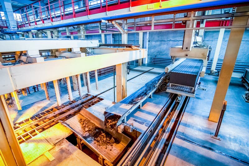 Production of Aerated Concrete Blocks at Factory Transport Stage Stock ...