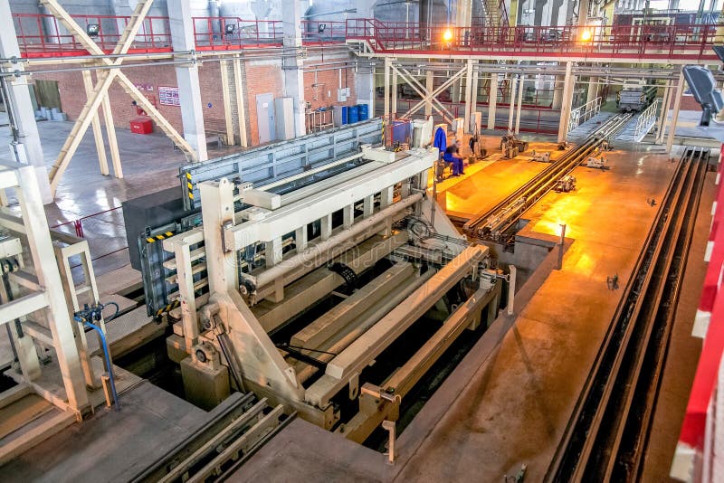 Production Process Of Aerated Concrete Blocks Stock Image - Image of ...