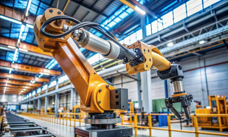 The Production Process. Automatic Manipulator in the Interior of the ...