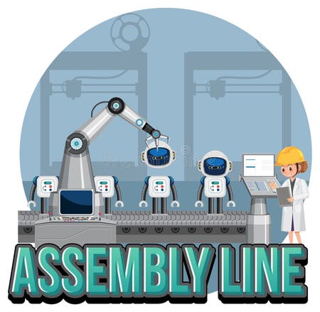 Production Process Concept with Assembly Line Banner Design Stock ...