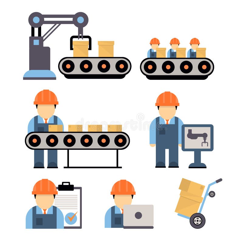 Production Process Illustration Stock Illustration - Illustration of ...