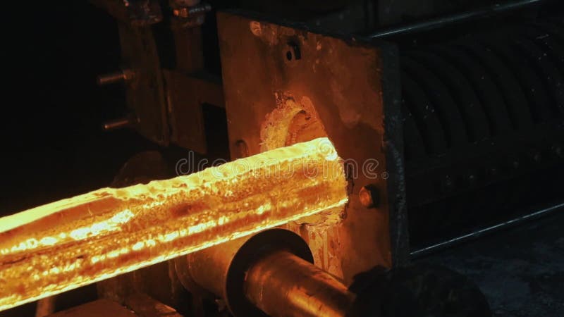 Production Process at a Metal Rolling Plant, Moving on a Hot Metal ...