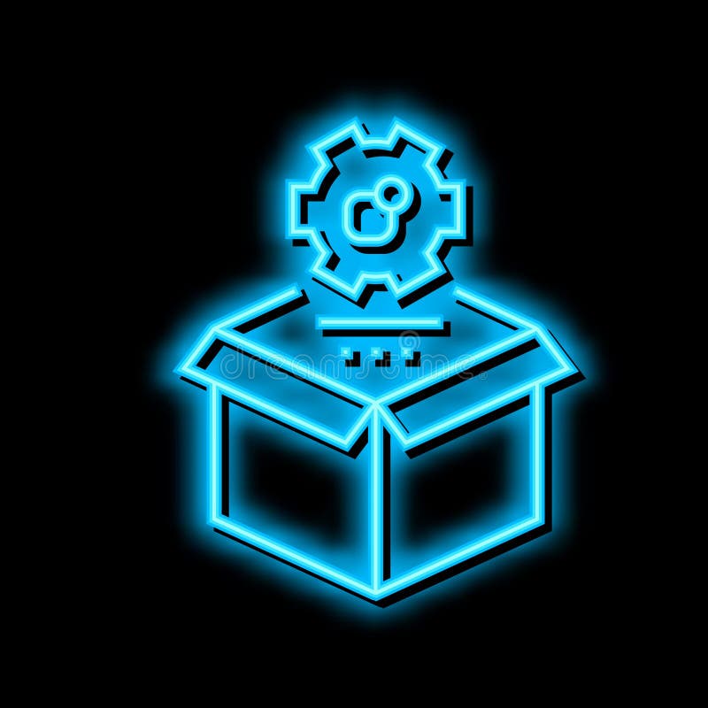 Production Process Neon Glow Icon Illustration Stock Vector ...